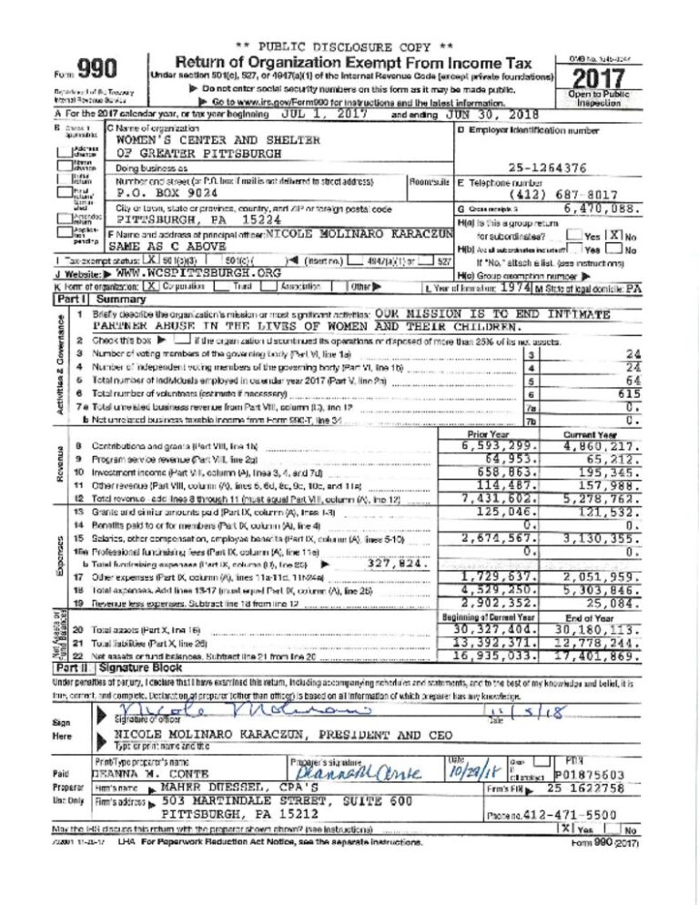 Form 990 – 2018